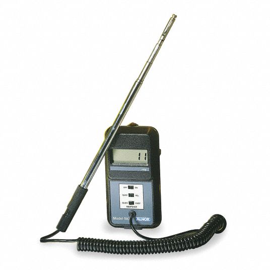 Anemometer, 0 to 4000 Velocity (FPM), 0 to 20 Velocity (MPS) - Grainger