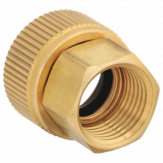 1/2 in x 3/4 in Fitting Size, Female x Female, Swivel, Double Female ...