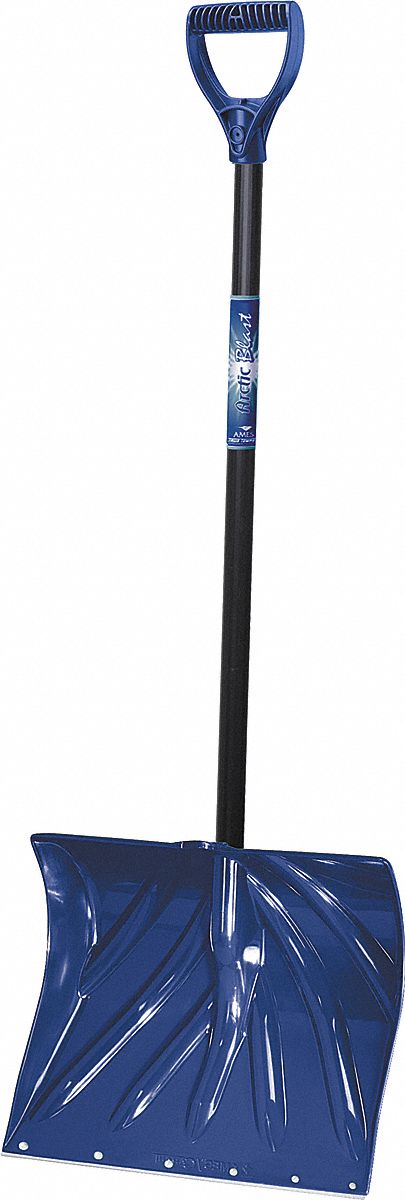 Snow Shovel, Poly With Wear Strip Blade Material, 18" Blade Width, 13-1 ...