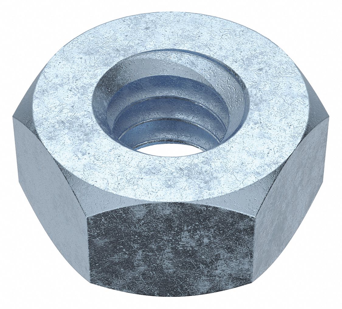 1/4"-20 Thread, 7/16 in Hex Wd, Hex Nut - 4KGX1|HNI80251-4000T - Grainger