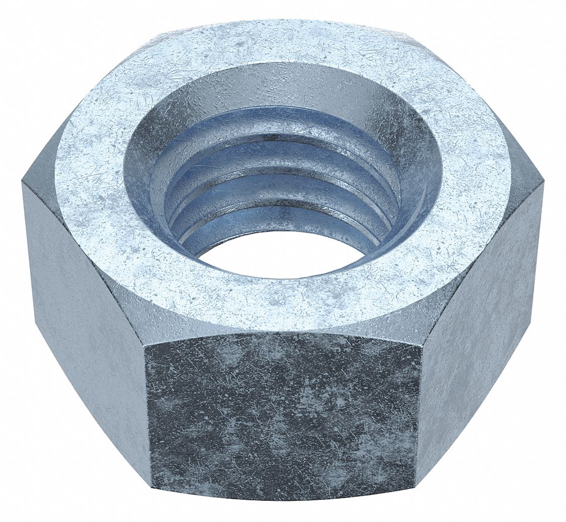 7/16"-14 Thread, 11/16 in Hex Wd, Hex Nut - 4KGY4|HNI50430-1000T - Grainger
