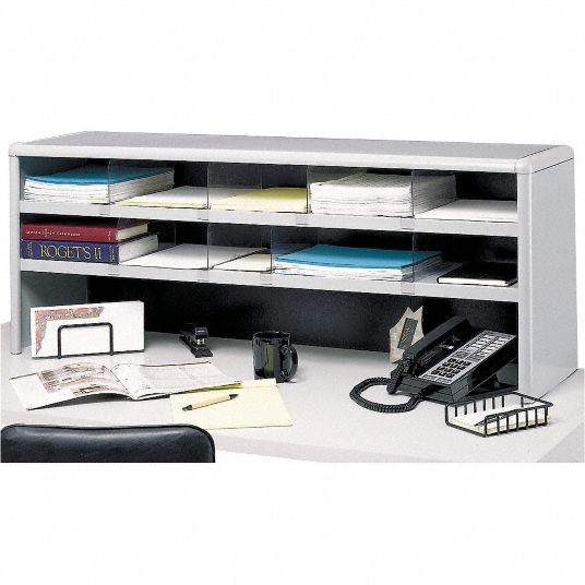 Desktop Organizer,47 In W,Wood,10 Comp - Grainger
