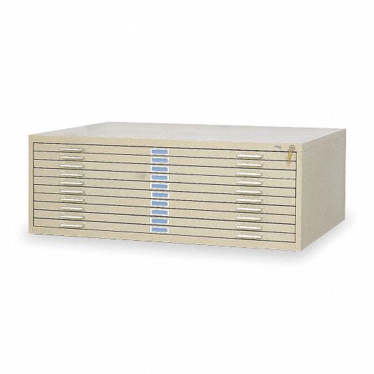 10 Drawer Steel Flat File, Tropic Sand - Grainger