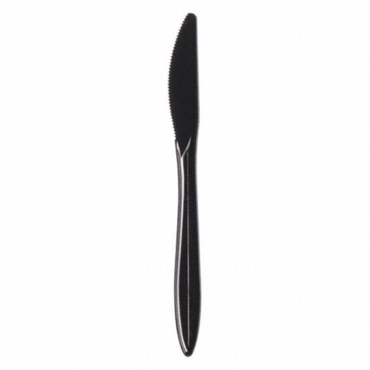 Black, Medium-Wt, Disposable Knife - 4KMV2|K6BBPS - Grainger