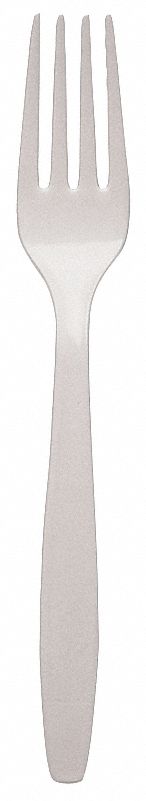 Fork, White, Heavy Weight, Plastic, Unwrapped, PK 1000 - Grainger