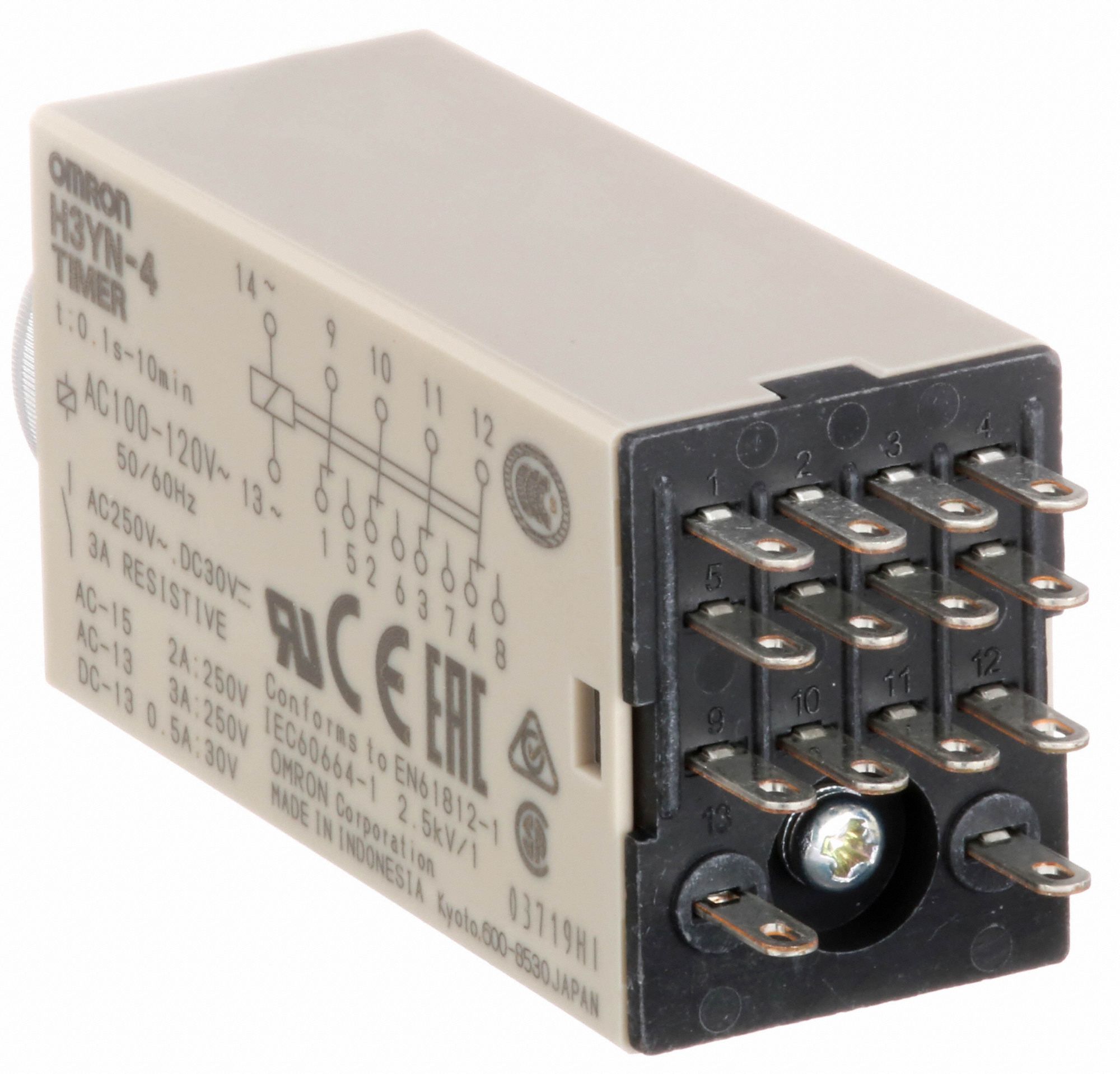Omron Multi Function Timing Relay 120v Ac 3a 250v 14 Pins 4pdt 4kn17 H3yn 4 Ac100 120