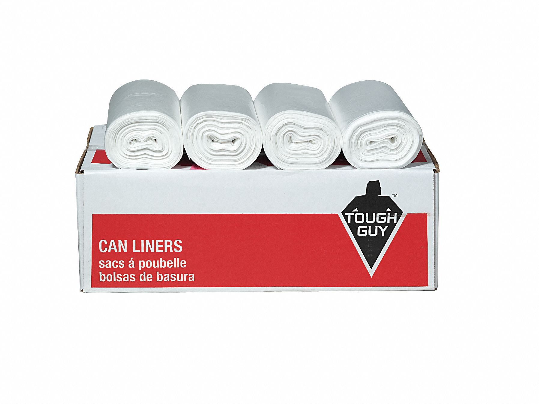 TOUGH GUY LINER,55 GAL.,CLEAR,HDPE,PK 200 - Trash Bags - WWG4KN35 ...