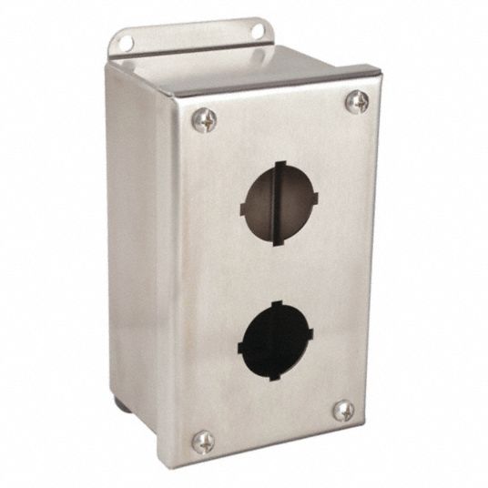 WIEGMANN, 30mm, 2 Holes, Push Button Enclosure - 4KP16|PBS2 - Grainger