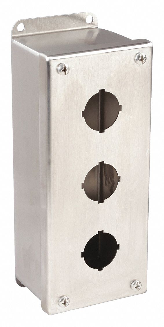 WIEGMANN, 30mm, 3 Holes, Push Button Enclosure - 4KP17|PBS3 - Grainger