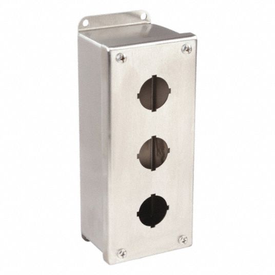 WIEGMANN, 30mm, 3 Holes, Push Button Enclosure - 4KP17|PBS3 - Grainger