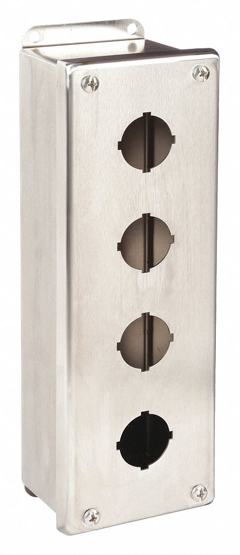 WIEGMANN, 30mm, 4 Holes, Push Button Enclosure - 4KP18|PBSS4 - Grainger