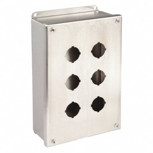 WIEGMANN, 30mm, 6 Holes, Push Button Enclosure - 4KP19|PBS6 - Grainger
