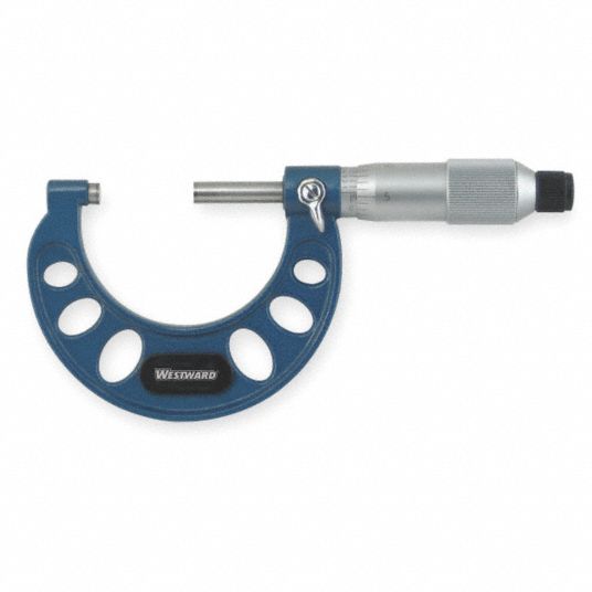 WESTWARD Outside Micrometer, Range 1 to 2 in, Long Form Calibration ...
