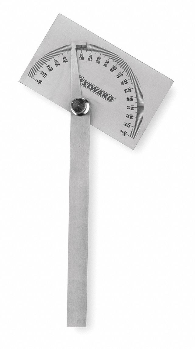 WESTWARD Manual-Reading Protractor: 6 in Blade Lg - 4KU93|4KU93 - Grainger