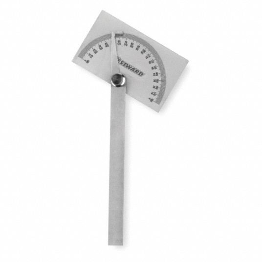 WESTWARD Manual-Reading Protractor: 6 in Blade Lg - 4KU93|4KU93 - Grainger