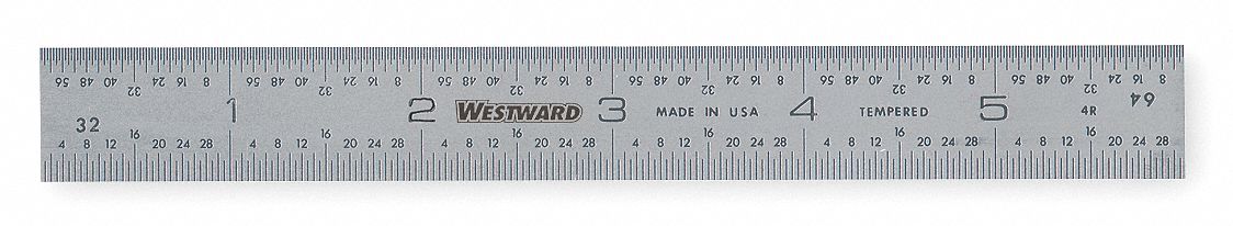 WESTWARD Regla Rígida, Construcción Acero Templado Endurecido, Longitud ...