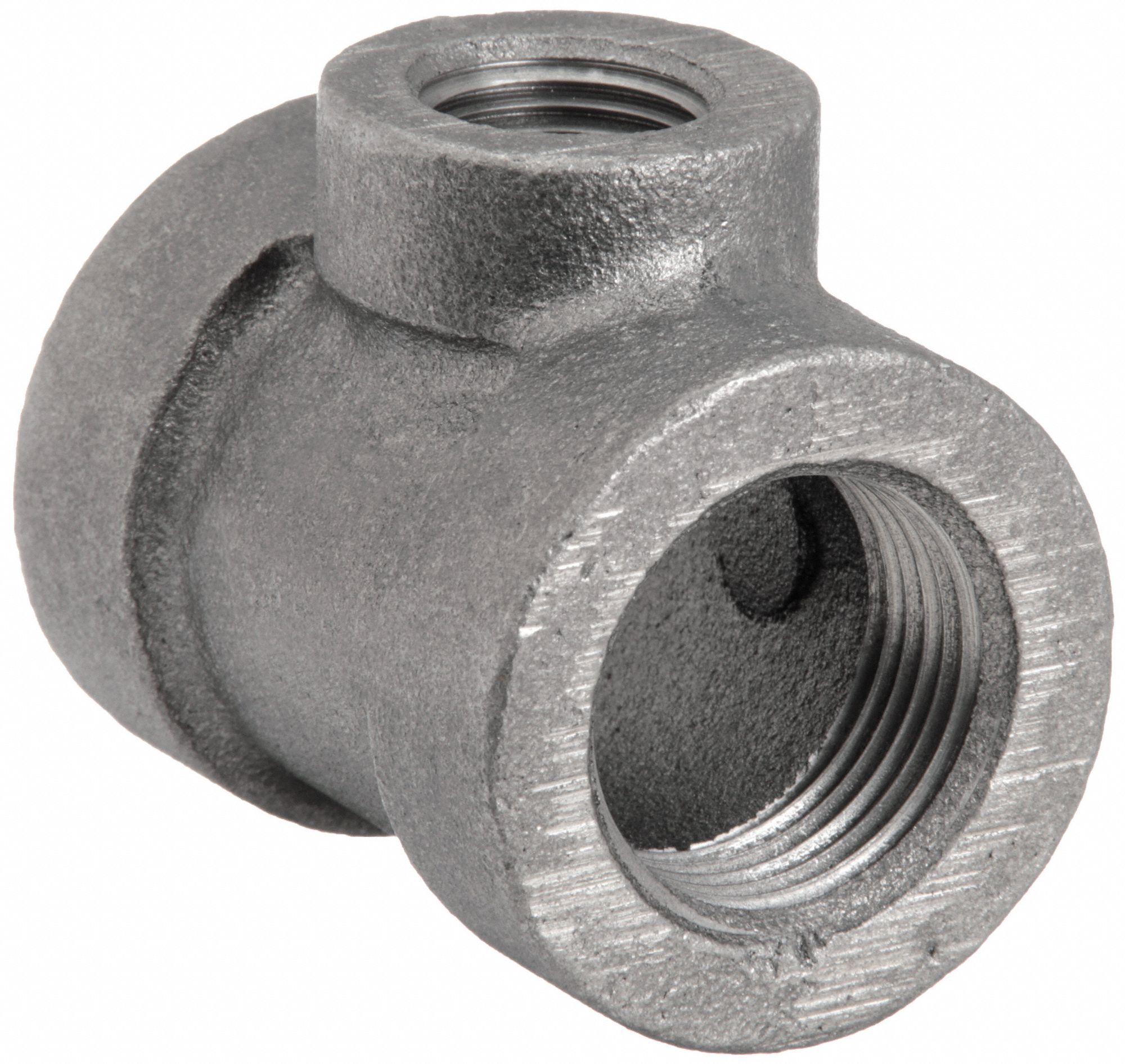 ANVIL Reducing Tee: Cast Iron, 1 in x 1 in x 1/2 in Pipe Size, Female NPT x Female NPT x Female ...