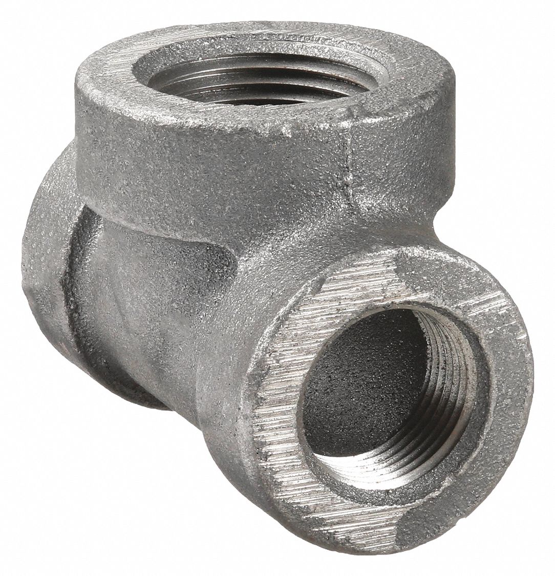 Cast Iron, 1 in x 1 in x 2 in Fitting Pipe Size, Reducing Tee - 4KUV5 ...