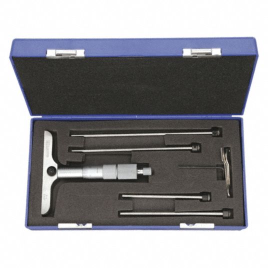 Depth Micrometer, Range 0 to 4 in, Base Style Full, SPC Output No ...