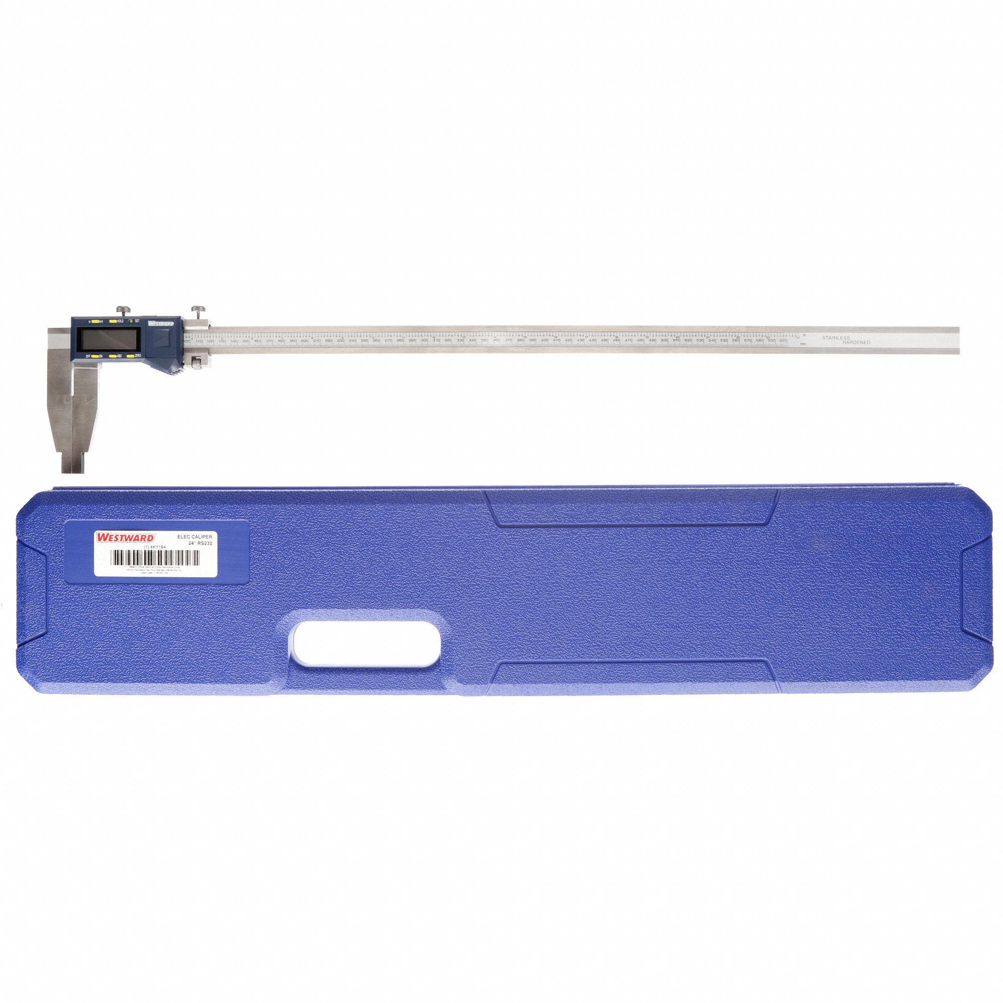 WESTWARD Long Range Digital Caliper: 0 in to 24 in/0 to 600 mm Range, ± ...