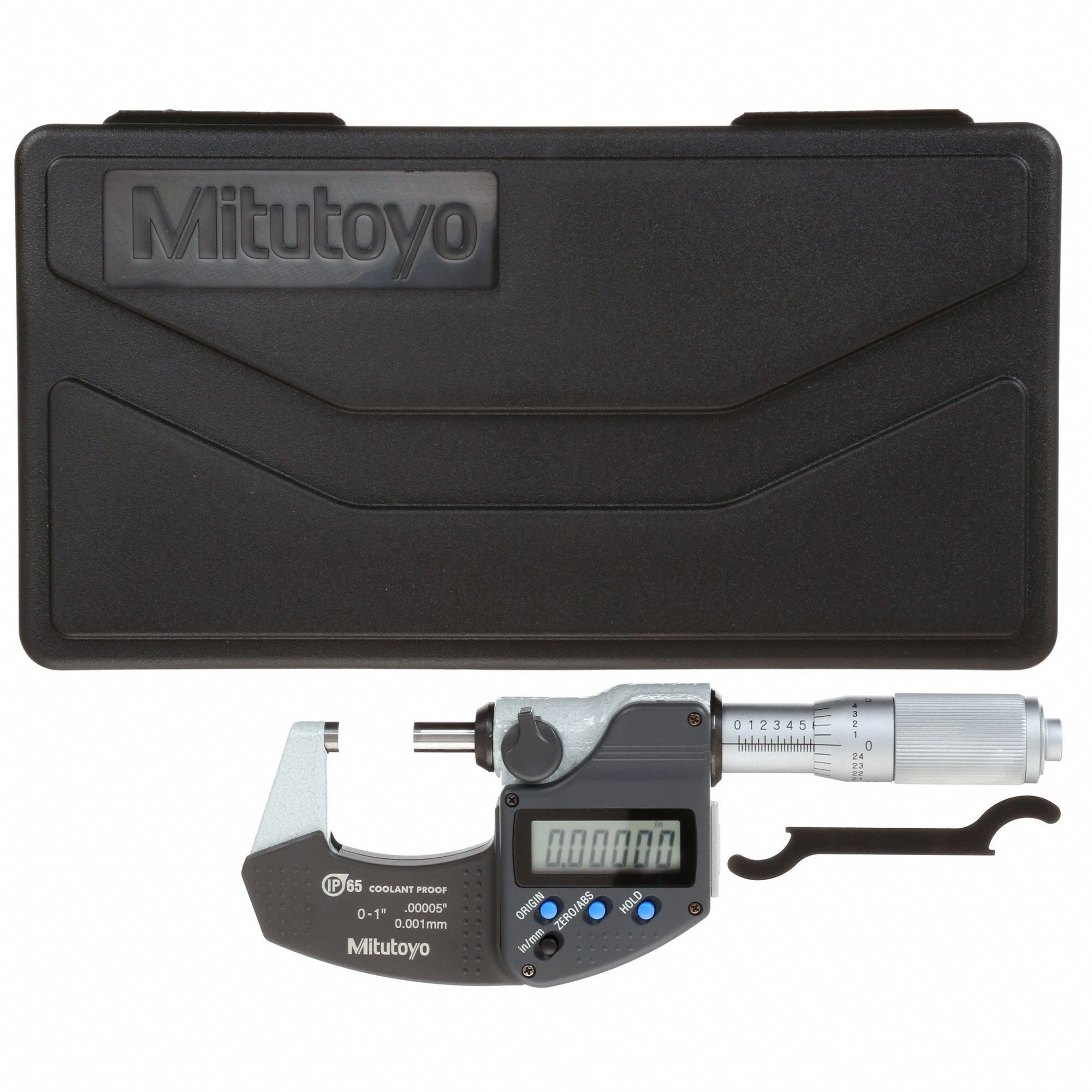MITUTOYO IP65 Digital Outside Micrometer: 0 in to 1 in/0 to 25.4 mm ...