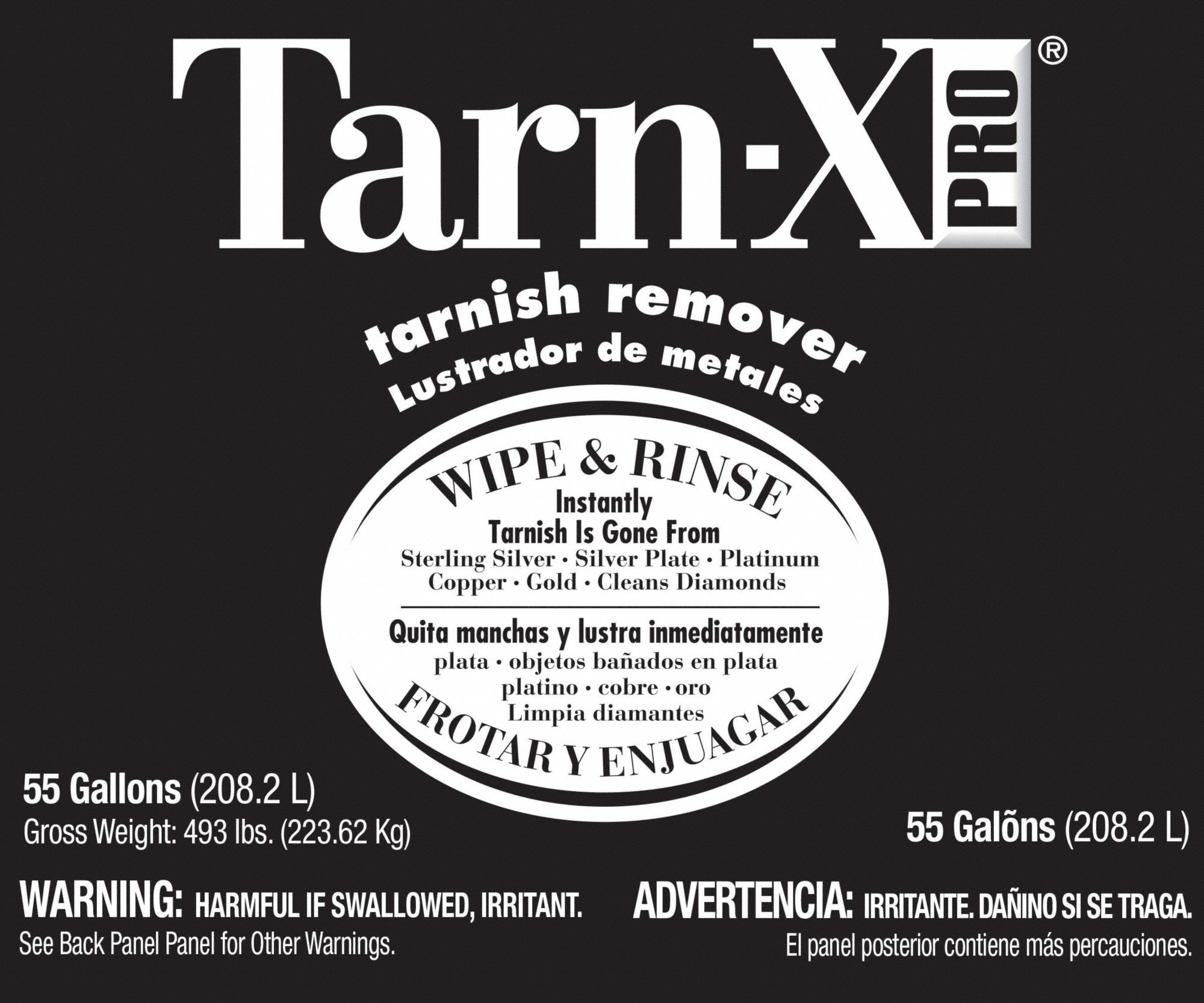 TARN-X PRO Tarnish Remover: Drum, 55 gal Container Size, Ready to Use ...