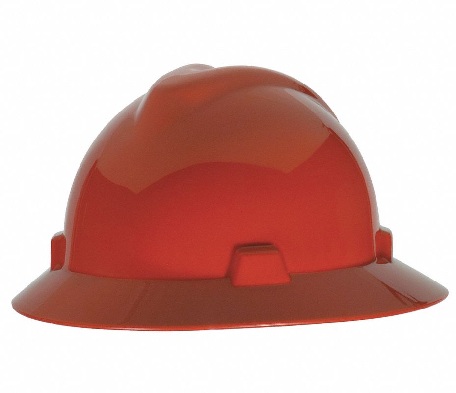 MSA V-Gard® Casco de Seguridad Ala Completa, Broche (4-Puntos), Rojo - 4LGM6 | M2303531 ...