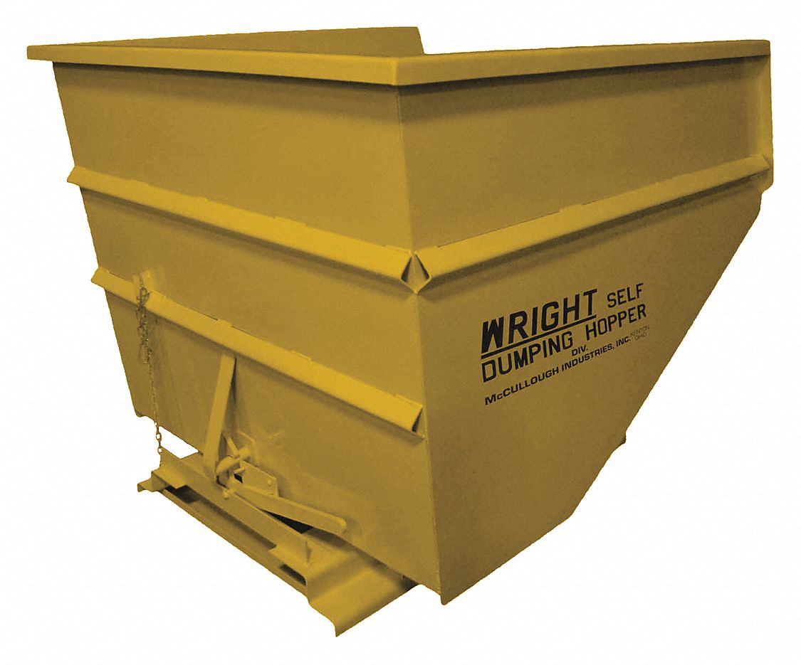 Std Hopper, Steel, Self Dumping Hopper - 4LLN2|30077 YELLOW - Grainger