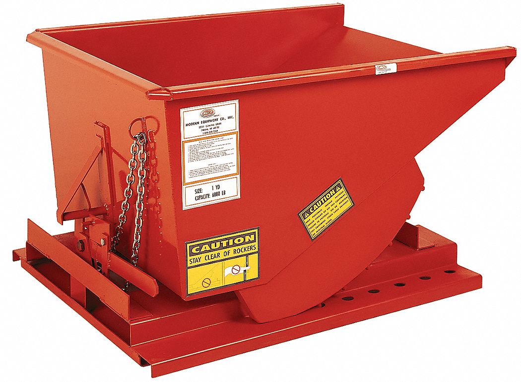 Self Dumping Hopper,Heavy Duty,Orange - Grainger