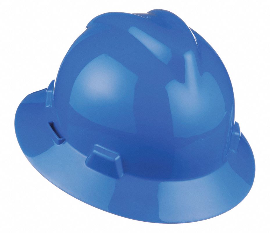 MSA V-Gard® Casco de Seguridad Ala Completa, Matraca (4-Puntos), Azul ...