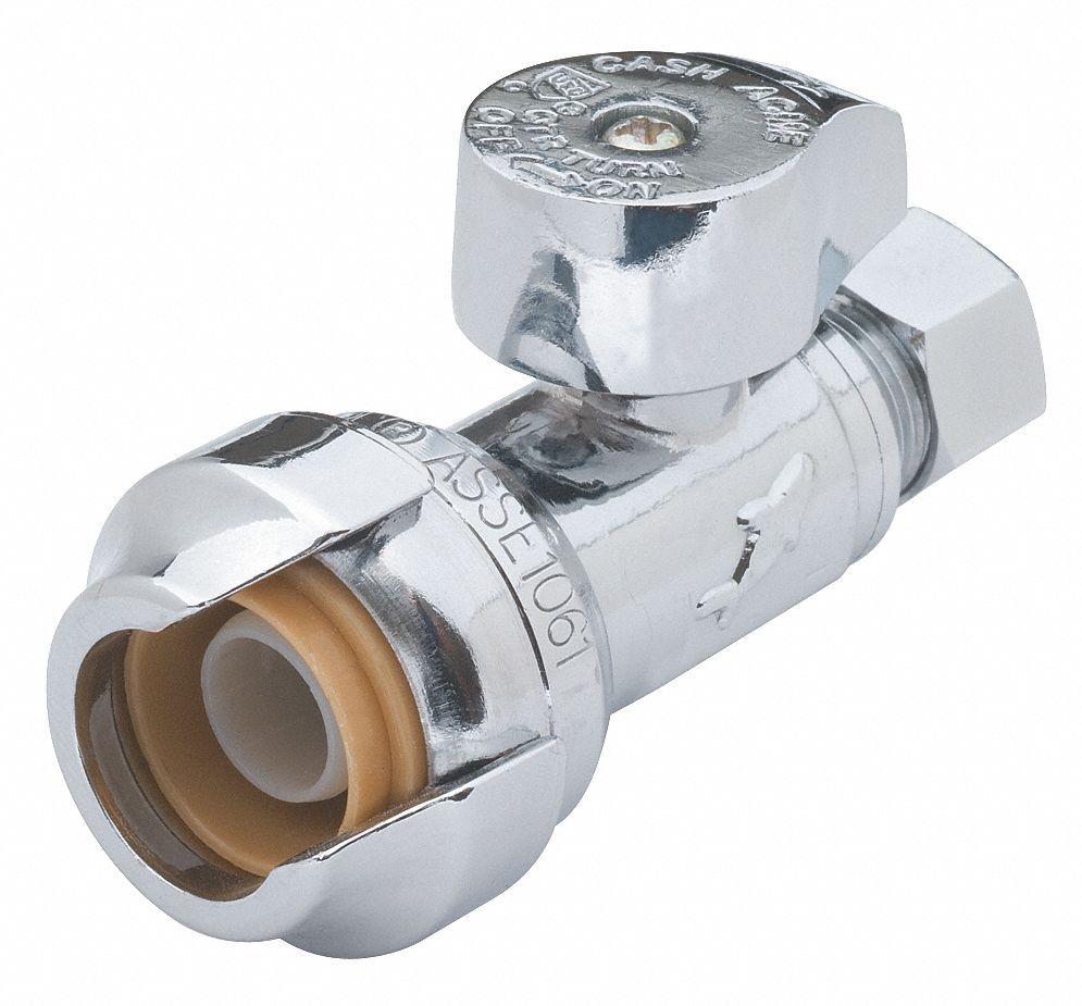 Chrome Plated Multi-Turn Supply Stop, Compression Inlet Type, 200 psi ...
