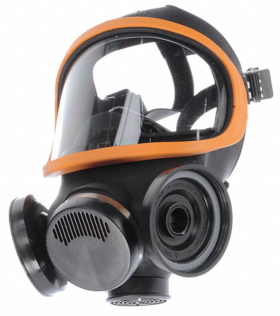 Hycar Rubber, Hook-and-Loop (5-Point), Full Face Respirator - 4LR09 ...