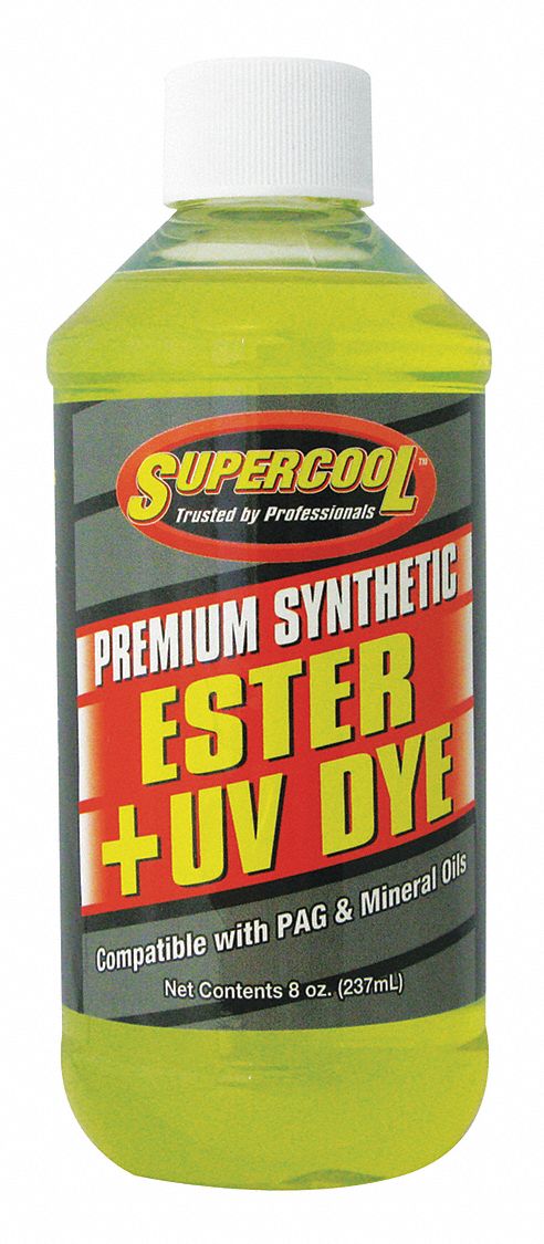 SUPERCOOL, 8 oz Size, Plastic Bottle, A/C Compressor Ester Lubricant w ...