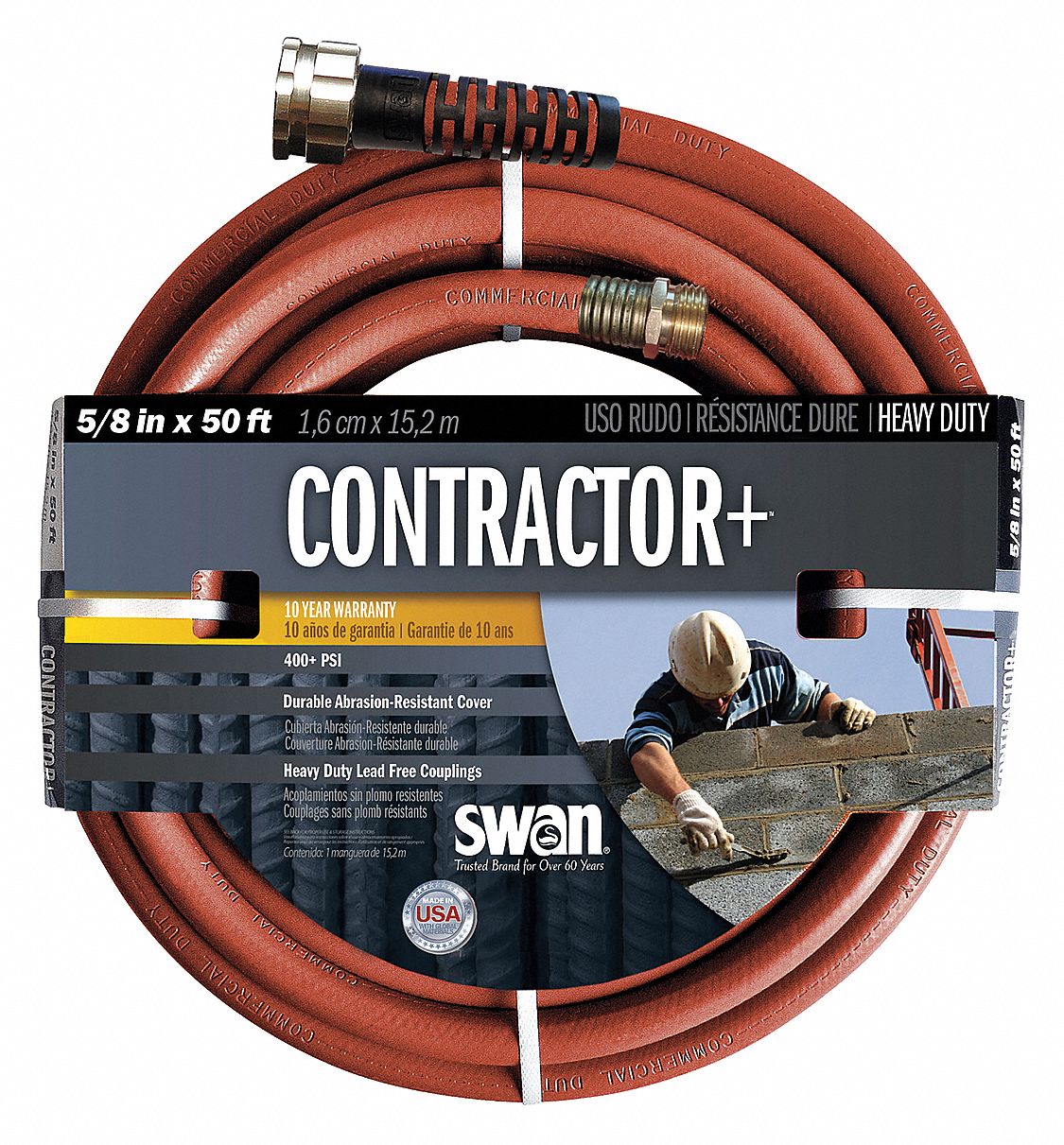 Water Hose, Water Hose, Hose Cover Material PVC, Temp. Range 90°F, Hose ...