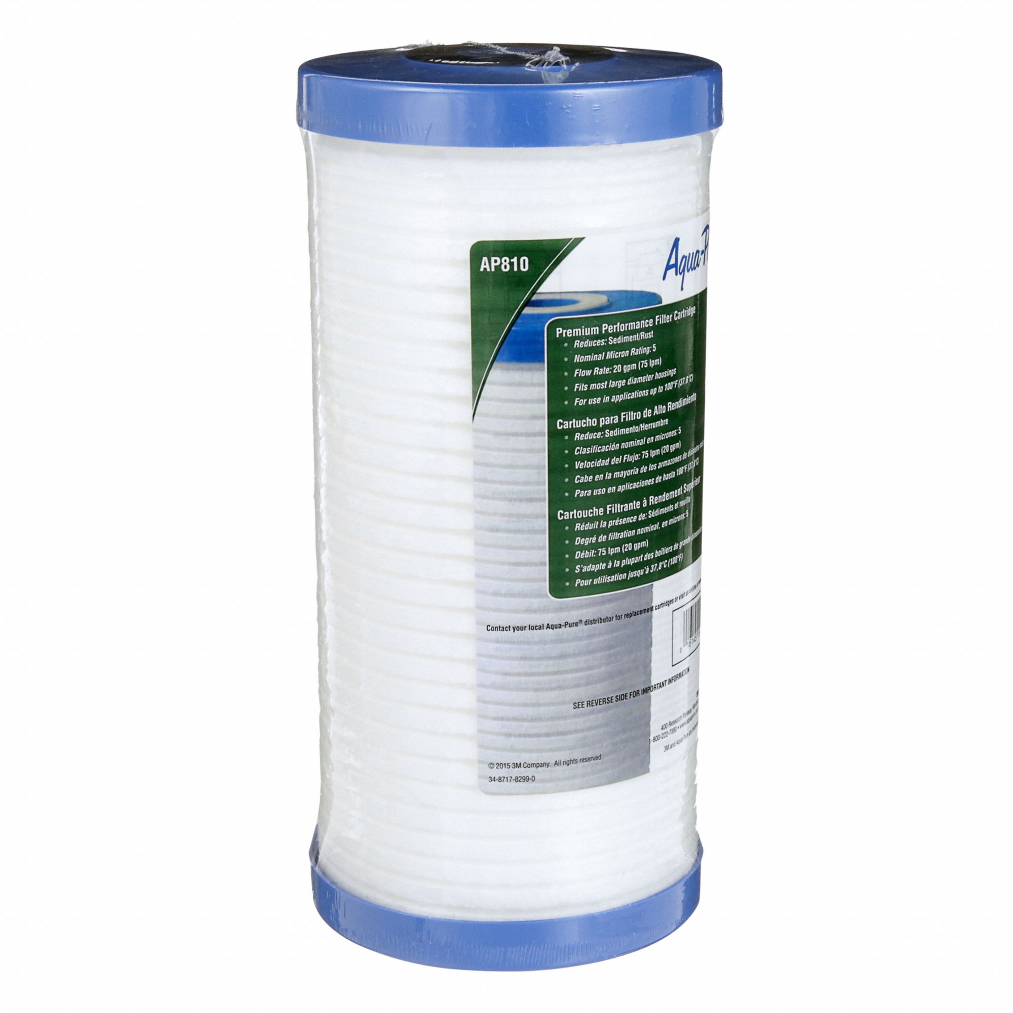 3M AQUA-PURE Quick Connect Filter: 5 micron, 20 gpm, 9 3/4 in Overall ...