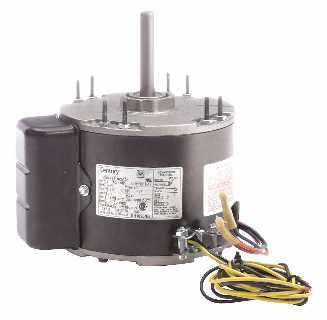 CENTURY, 1 Speed, 1/4 HP, Unit Heater Motor - 4LY90|UH1026NB - Grainger
