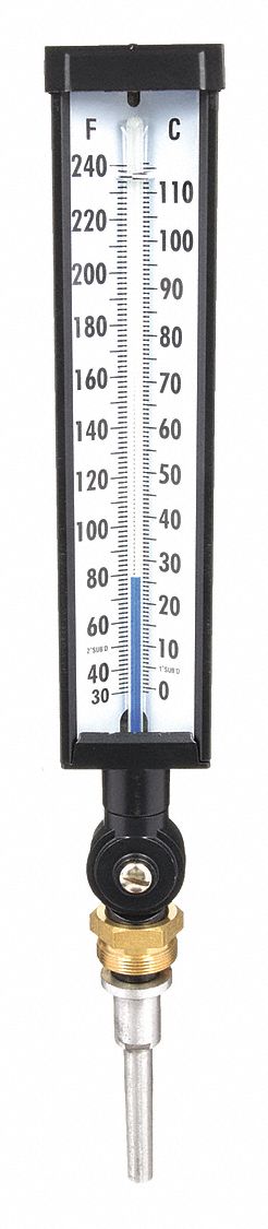 30°F to 240°F /0°C to 110°C, +/-1% Accuracy, Industrial Glass ...