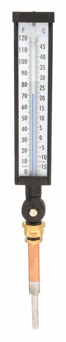 0°F to 120°F /-20°C to 50°C, +/-1% Accuracy, Industrial Glass ...