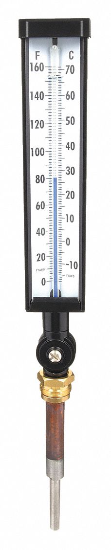 0°F to 160°F /-10°C to 70°C, +/-1% Accuracy, Industrial Glass ...