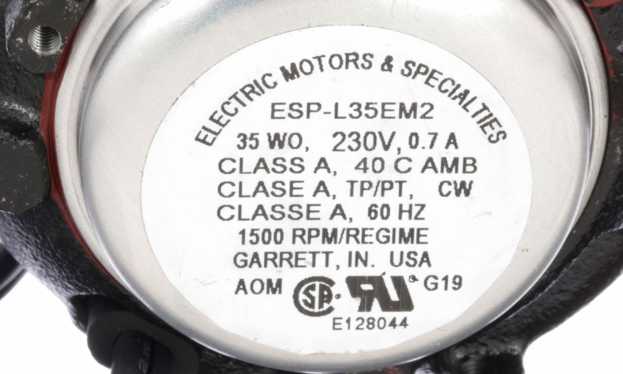 EM&S Unit Bearing Motor: Cast Iron Frame, Rear/Foot Mounting, 35 W ...