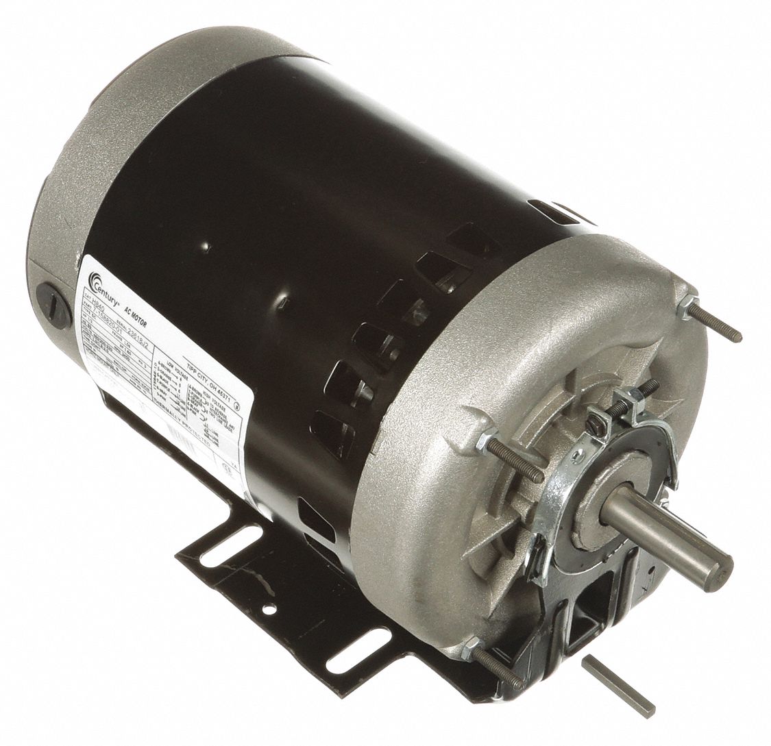 CENTURY Belt Drive Motor: 1 Speed, Open Dripproof, Cradle Base Mount, 1 ...