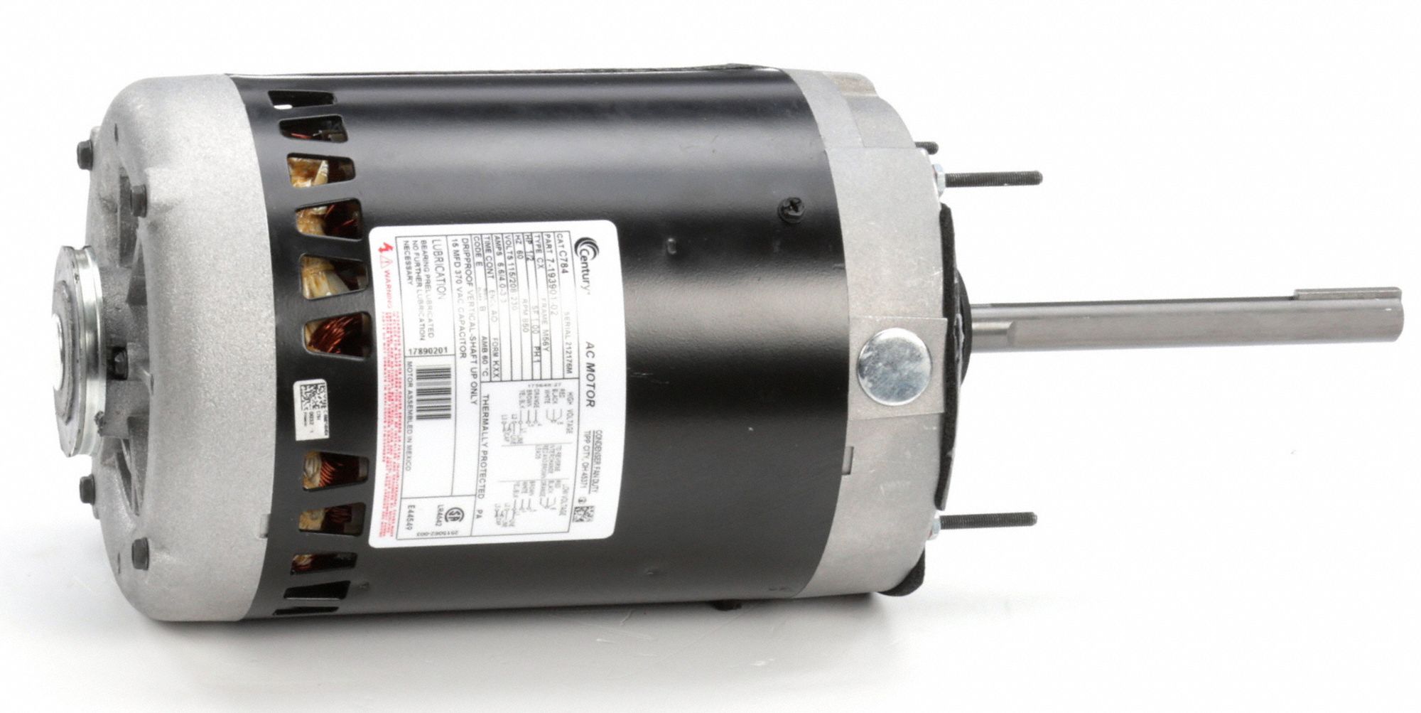 CENTURY Condenser Fan Motor: Cradle Base Mount, Open Air-Over, 1/2 HP ...