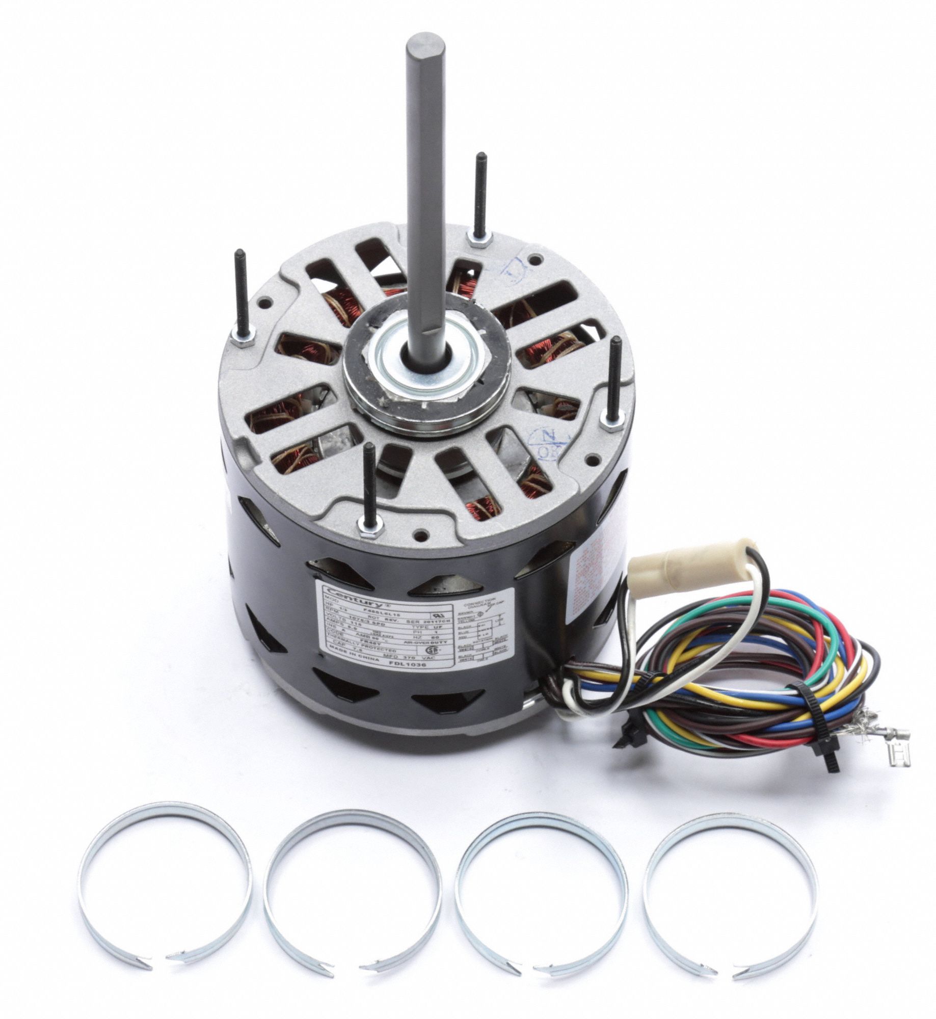 CENTURY Direct Drive Blower Motor: 3 Speed, Open Air-Over, Ring Mount ...