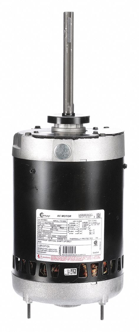 CENTURY 1-1/2 HP Condenser Fan Motor,3-Phase,1140 Nameplate RPM,200-230 ...