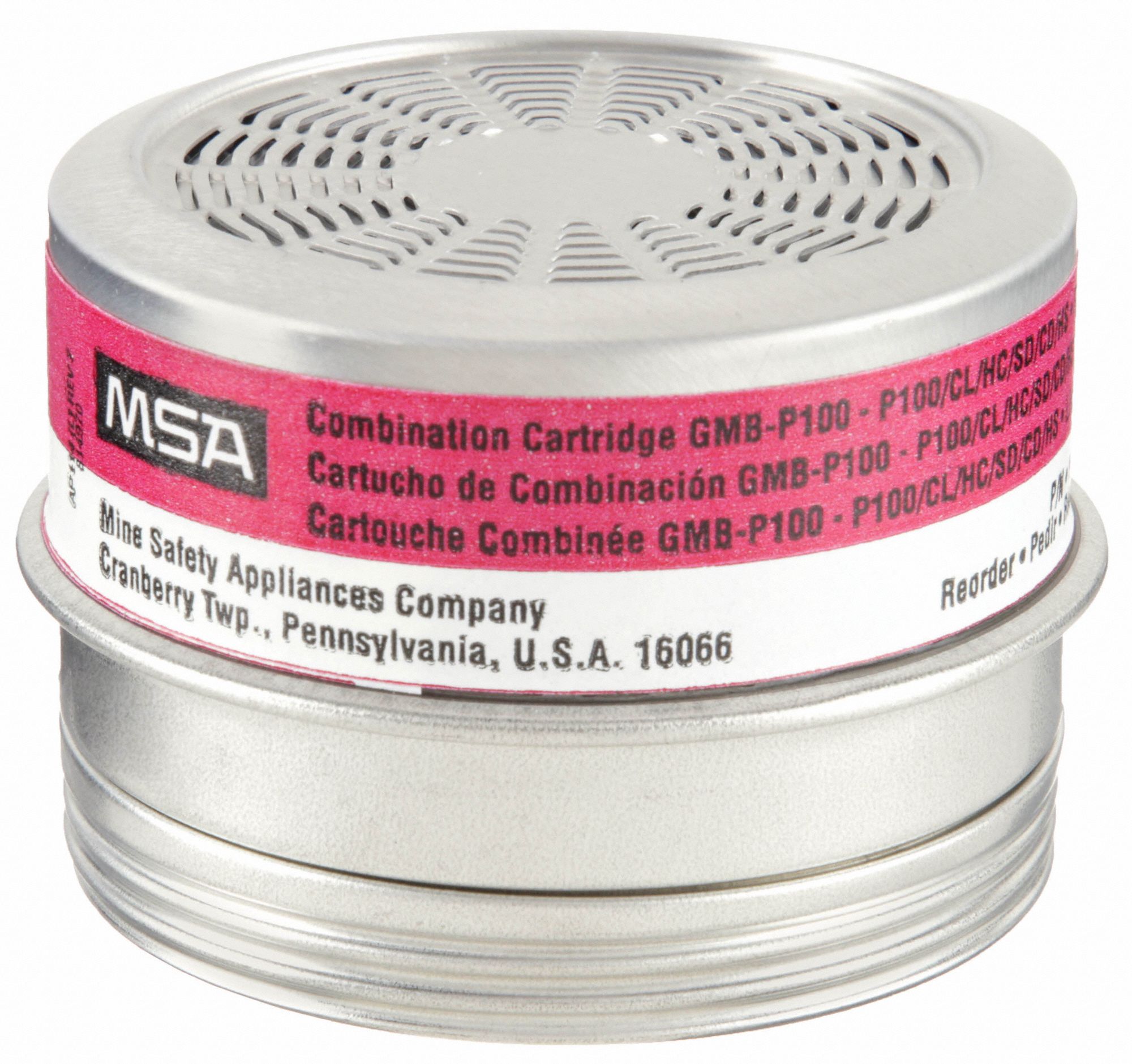 MSA Combination Cartridge/Filter: Magenta/White Color, MSA Comfo Twin ...