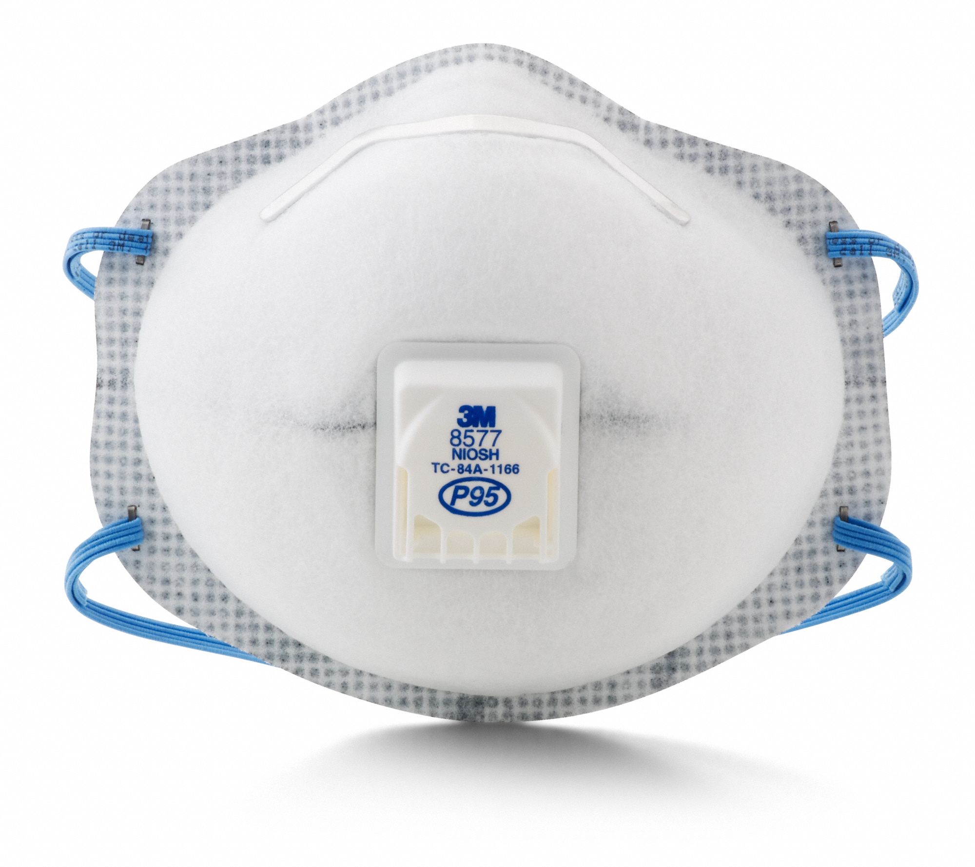 3M Disposable Respirator: Dual, Non-Adj, Metal Nose Clip, Std, White, M ...