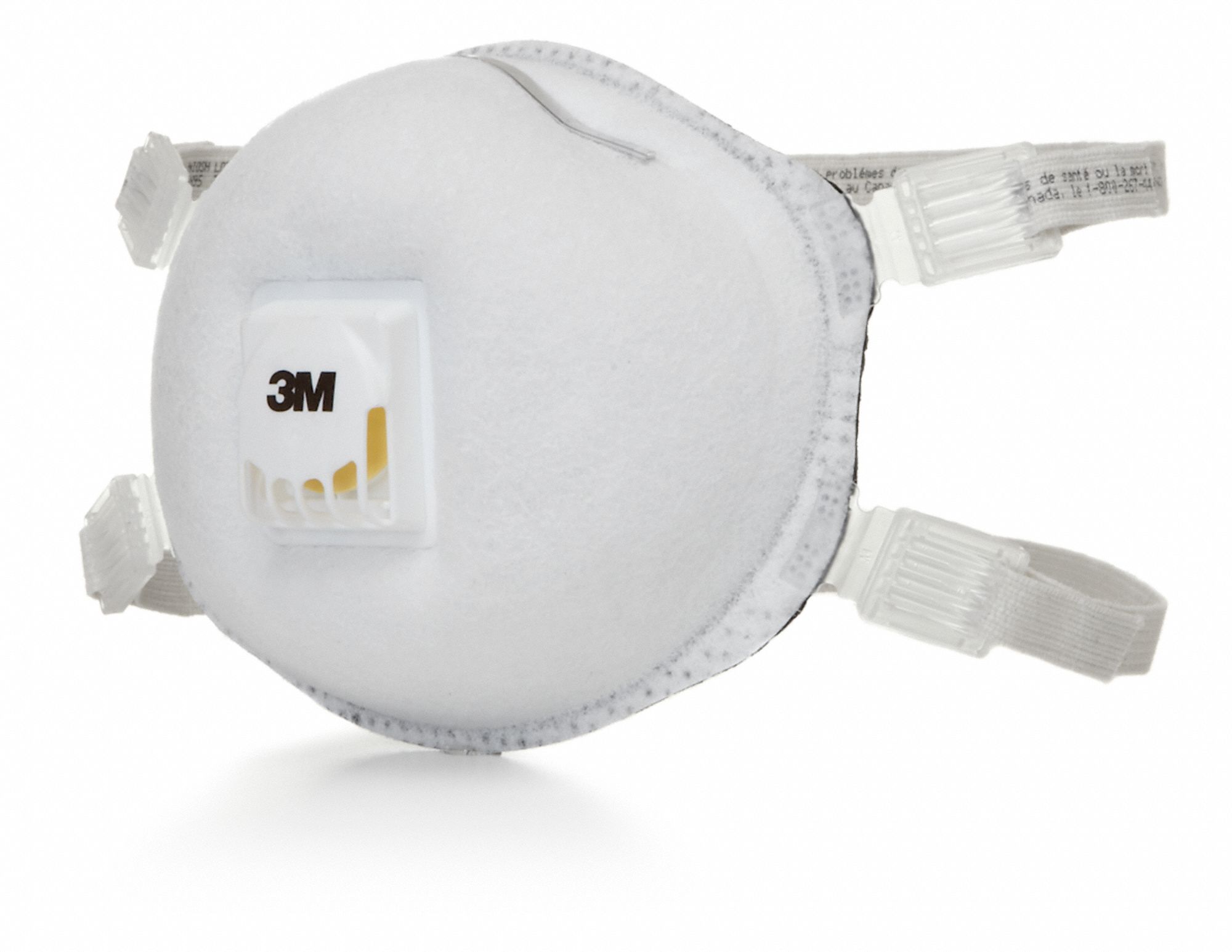 3M Disposable Respirator: Dual, Adj, Metal Nose Clip, Std, White, M ...