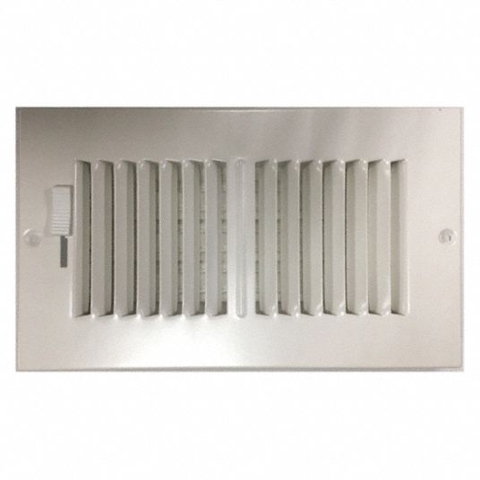 Sidewall/Ceiling Register, 2-Way, White, 4 Max. Duct Height (In.), 8 ...