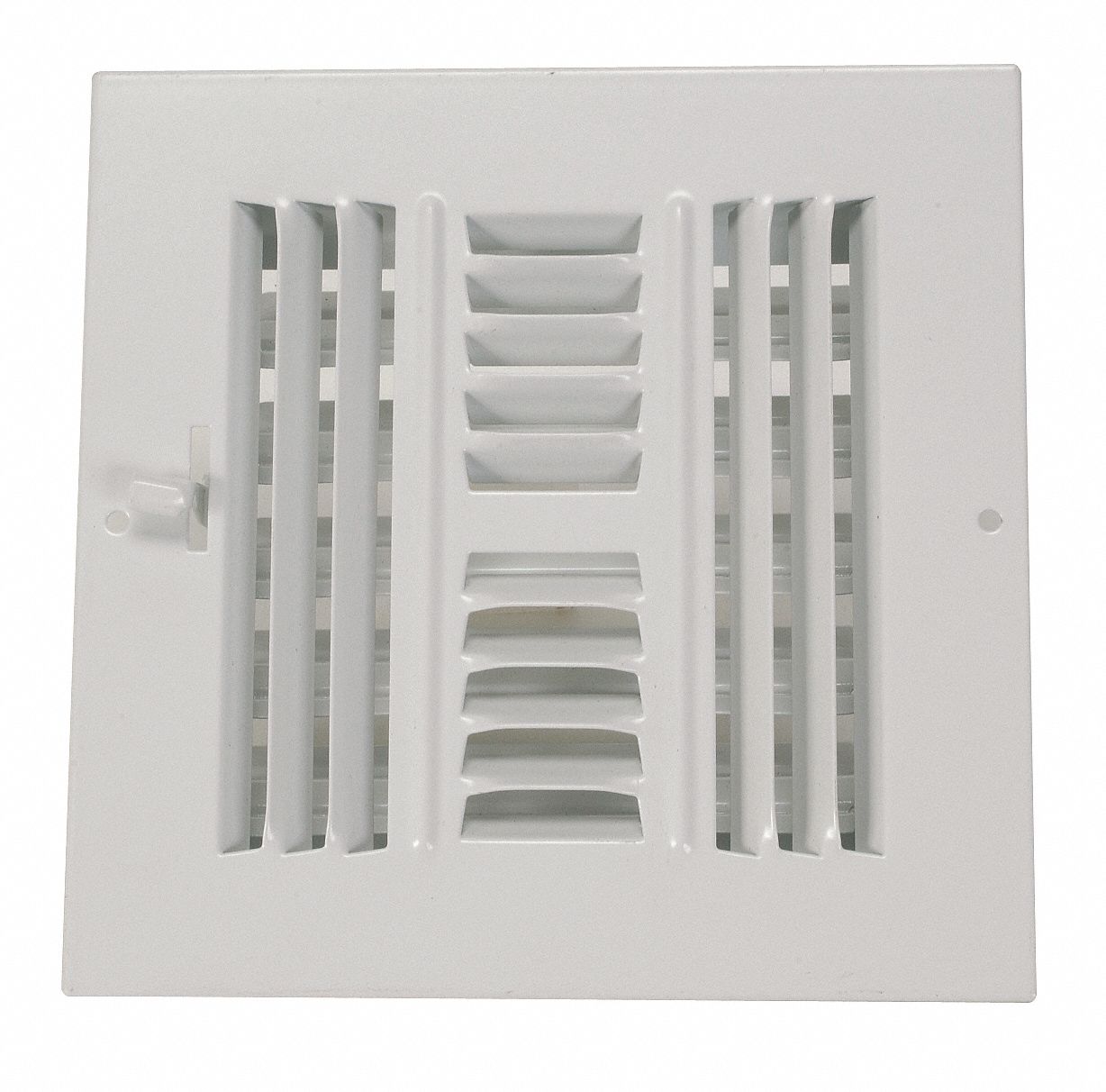 Sidewall/Ceiling Register, 4-Way, White, 4 Max. Duct Height (In.), 8 ...