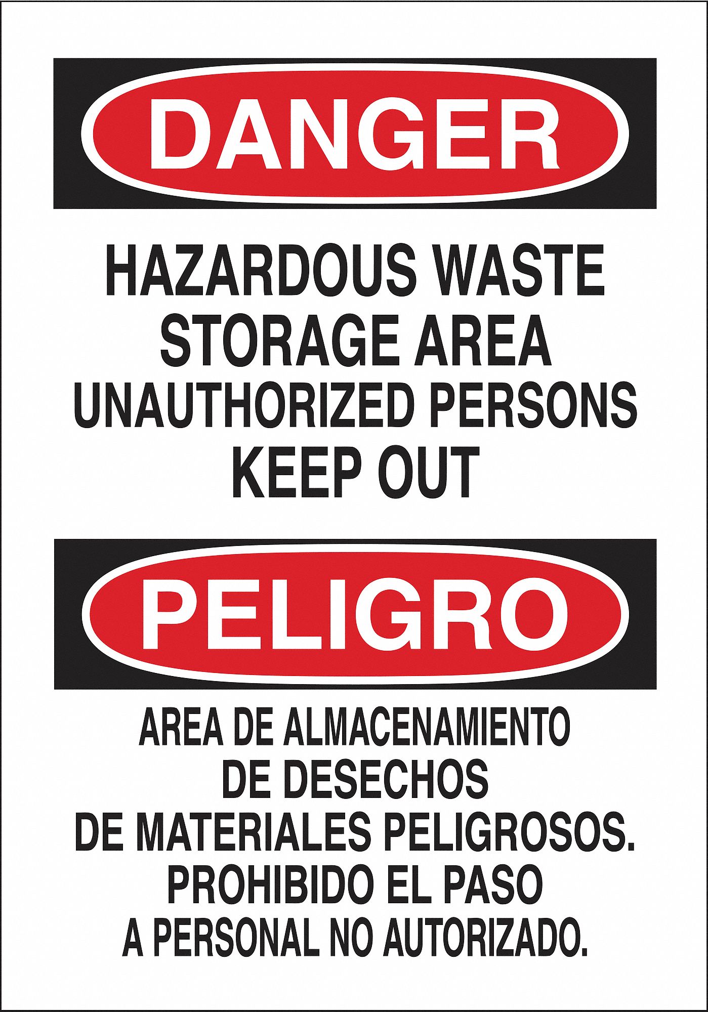 Plastic, Mounting Holes Sign Mounting, Danger/Peligro Sign - 4MT99 ...